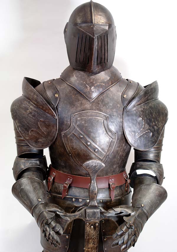 FRENCH SUIT OF ARMOUR 6ft - 185cm KNIGHT MEDIEVAL DECORATION CASTLE ...